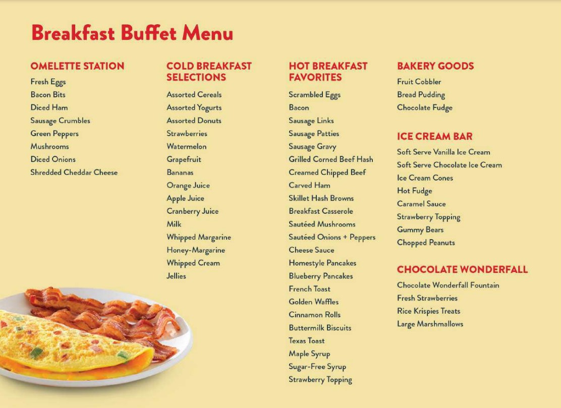 Golden Corral Breakfast Menu with Prices and Hours in 2024